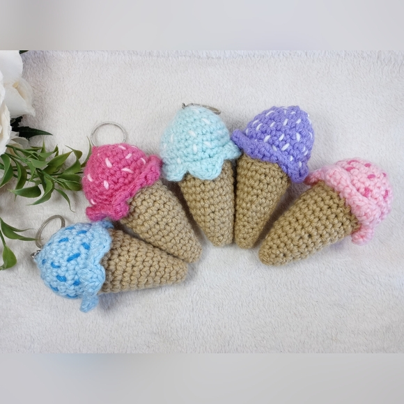 Handmade | Accessories | Amigurumi Ice Cream Cone Crochet Ice Cream ...